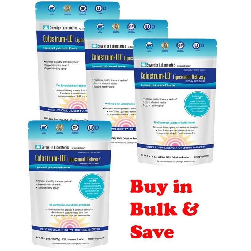 4-Pack Colostrum LD® Powder: 16 oz | Sovereign Laboratories